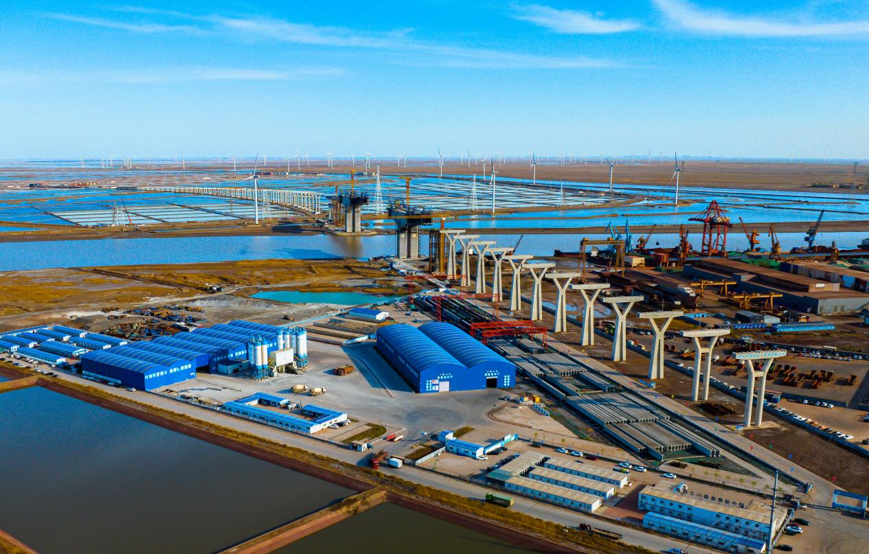 G228丹东线滨州段套尔河特大桥加快建设-新华网